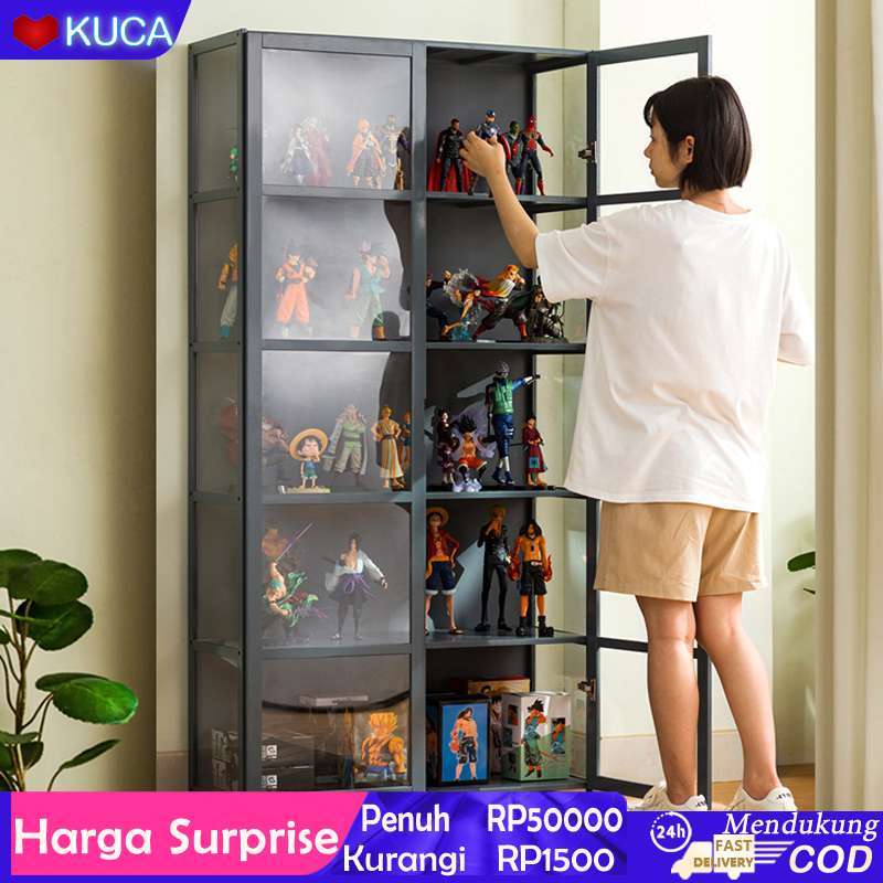 Promo Lemari Pajangan Etalase Akrilik Transparan Warna Abu/Kayu Lemari ...