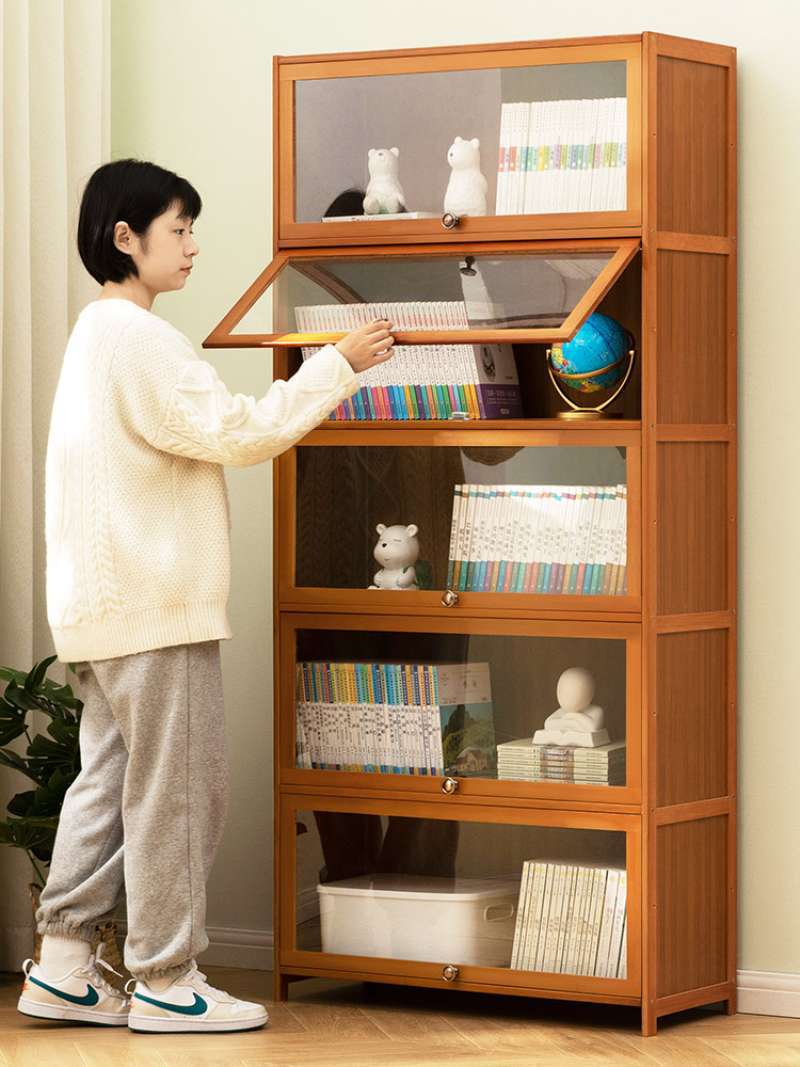 Promo Lemari Buku Lmari Pajangan Transparan Rak Buku Kayu Minimalis Rak ...