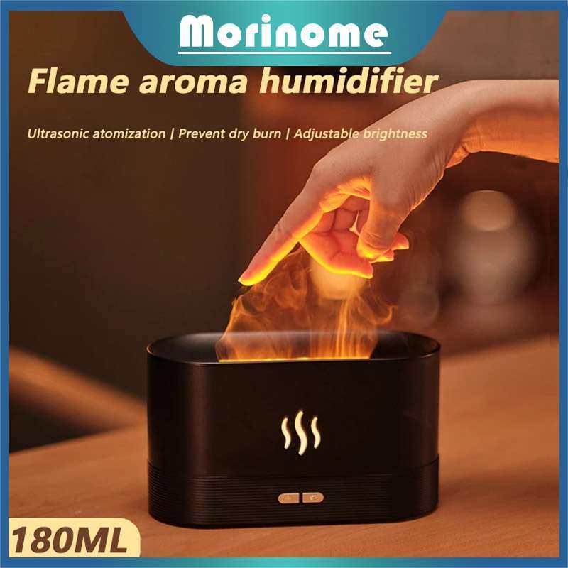 Promo Ultrasonic Air Humidifier with Realistic Flame Waterless Auto ...