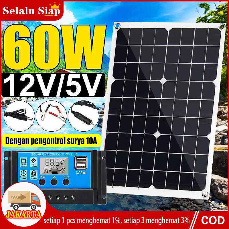 Promo , Solar Panel / Solar Cell / Panel Surya 60wp Monocrystalline ...