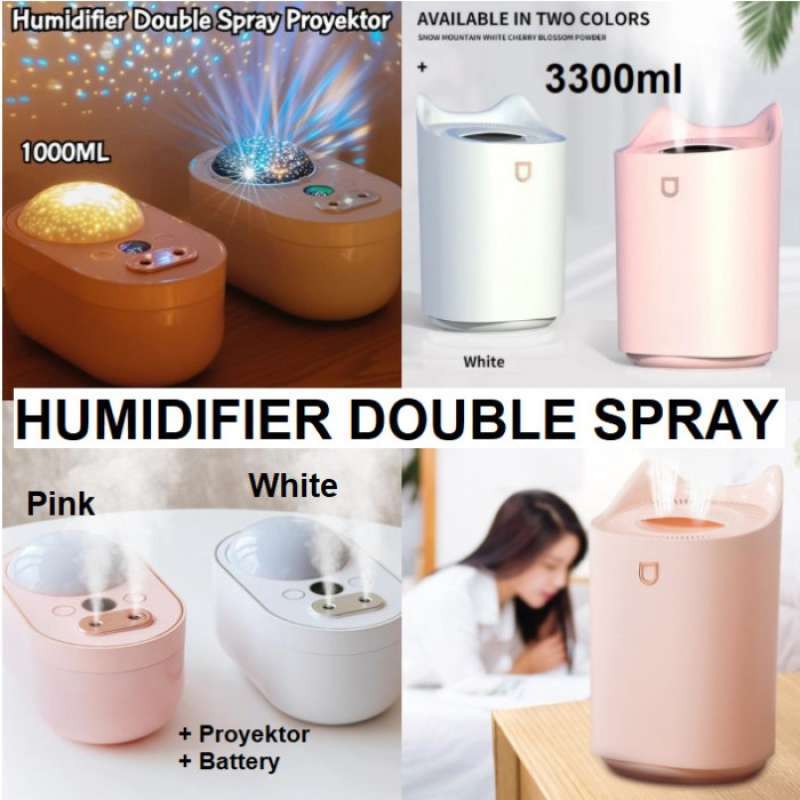 Promo New Humidifier H2O 3300Ml Double Spray Ultrasonic Aromatherapy ...