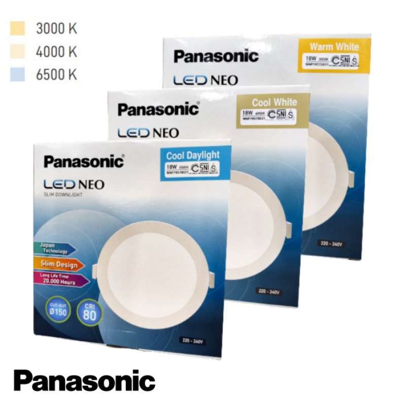 Promo PANASONIC DOWNLIGHT LED NEO SLIM 18W 18 WATT 3000K 4000K 6500K ...