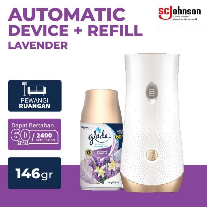 Promo Glade Automatic Device Spray + Refill Lavender & Vanilla | Aerosol Pengharum Ruangan - 225 ...