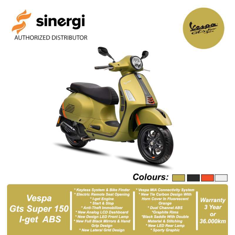 Jual New Vespa Gts SS 150 Iget ABS [On The Road] Sepeda Motor Vin 2024 - Jakarta Black Opaco di ...
