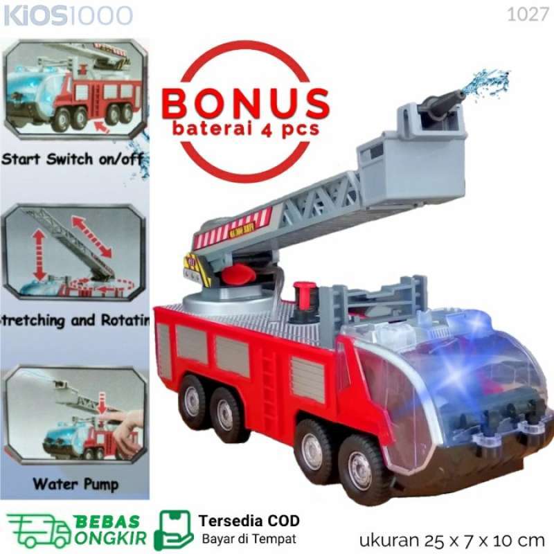 Promo MAINAN MOBIL MOBILAN TRUK PEMADAM KEBAKARAN SEMPROT AIR LAMPU ...