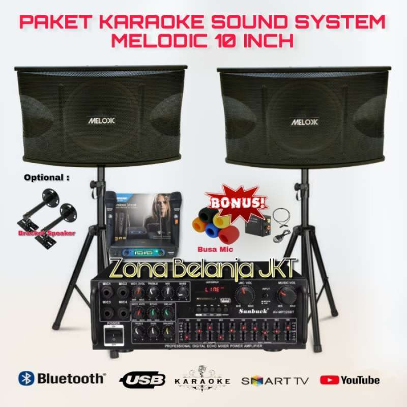 Promo Paket Karaoke Sound System Rumahan Speaker Melodic 10 Inch ( Set ...