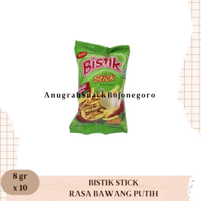 Jual TMJ Snack Bistik Stick Rasa Bawang Putih Renceng 8gr x 10 di ...