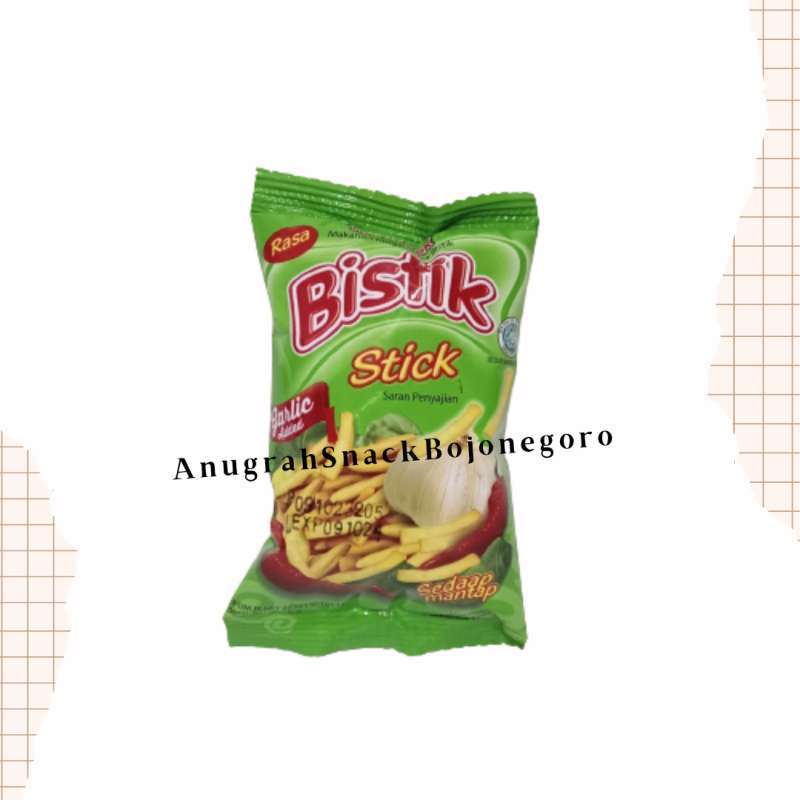 Jual TMJ Snack Bistik Stick Rasa Bawang Putih Renceng 8gr x 10 di ...