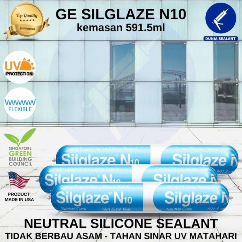 Jual Silicone Sealant Lem Kaca Silikon Silen GE Silglaze N10 sosis ...