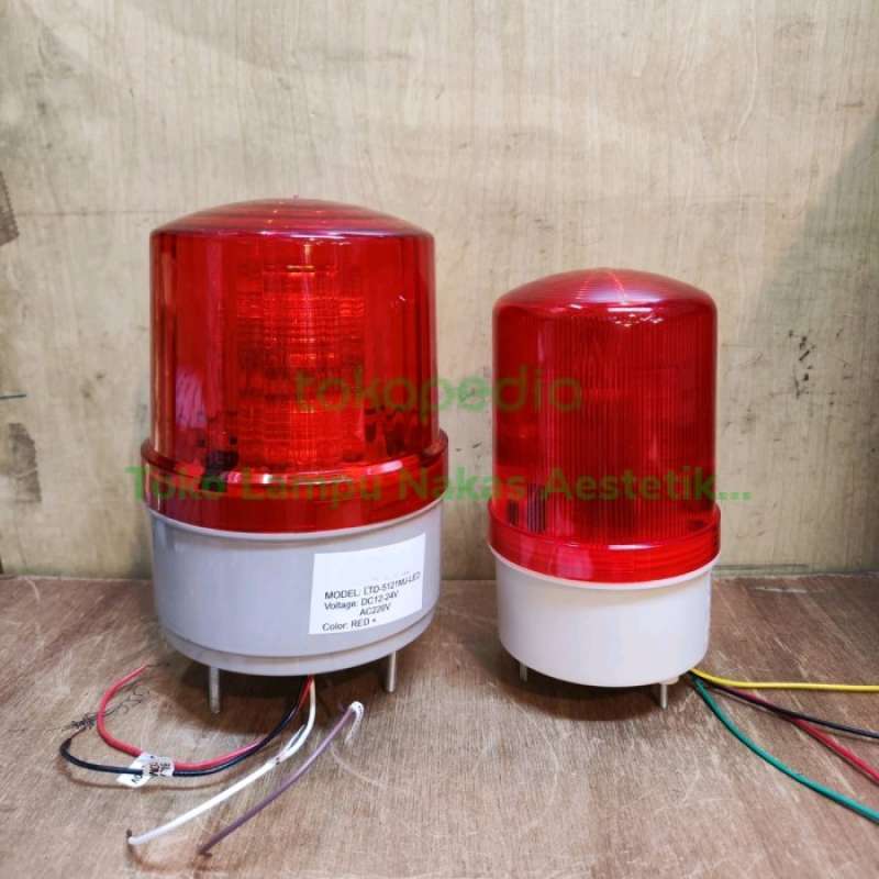 Promo lampu rotary led + sirine 4inch warning light + buzzer 220v/12v ...