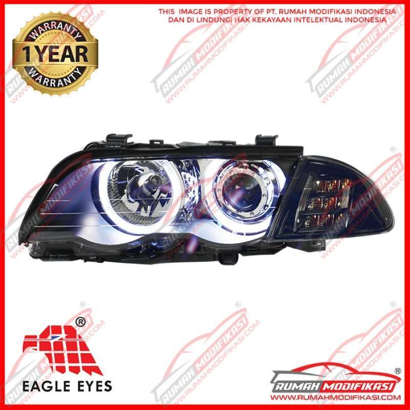 Jual HEADLAMP - BMW E46 1999-2001 - BLACK - ANGEL EYES - WITH LED ...