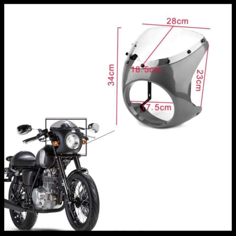 Jual Headlight Wind Screen Windshield Fairing Motorcycle Retro Cafe ...