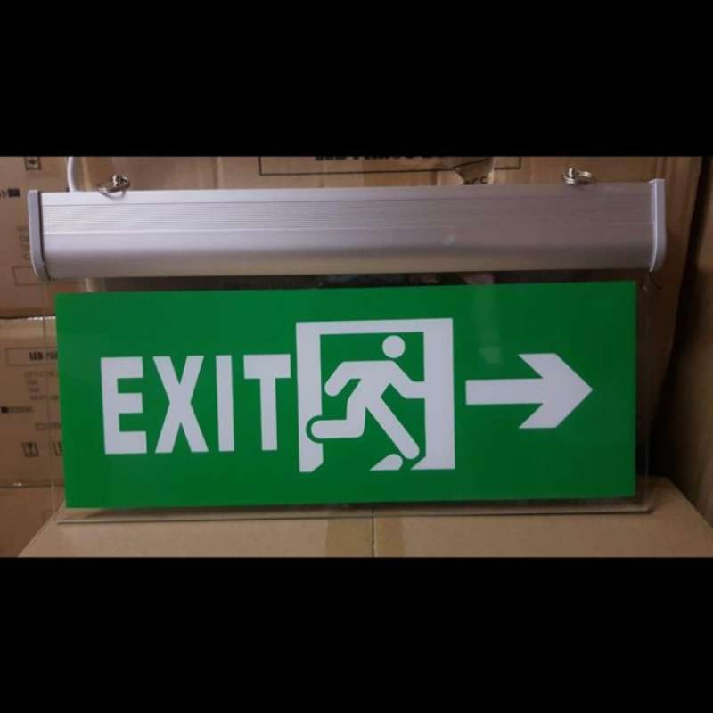 Promo lampu led exit acrylic lampu exit sign darurat 2 sisi lampu exit ...
