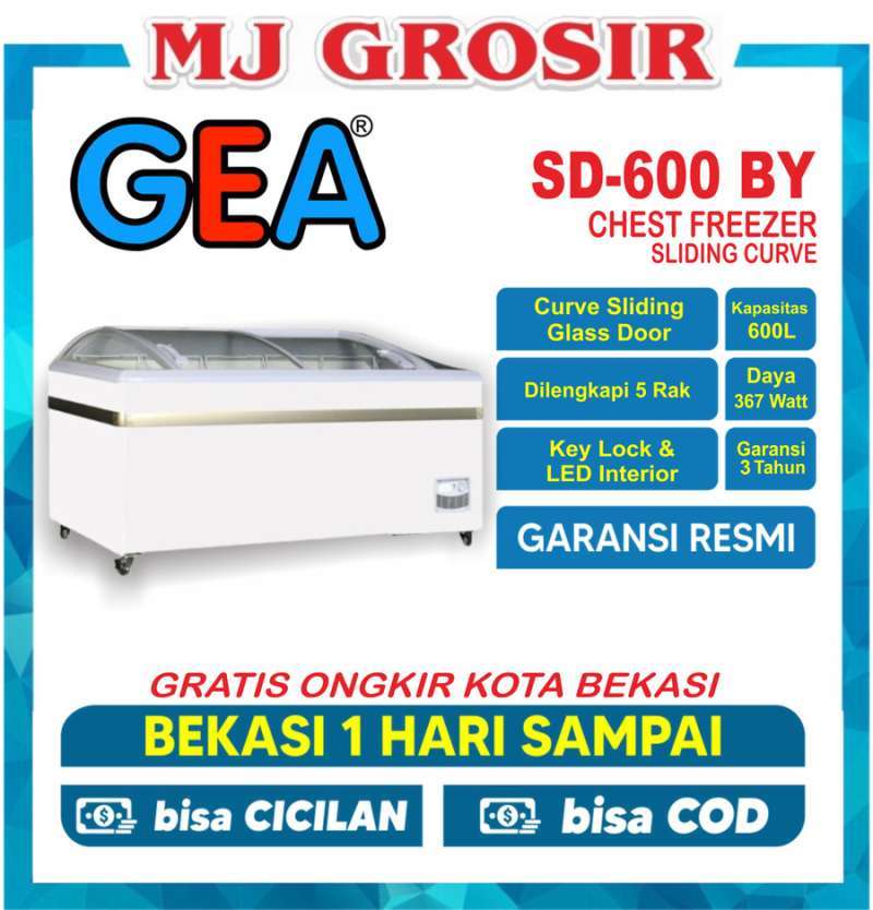 Jual Gea SD 600 By Chest Freezer Box Sd600by Lemari Pembeku Sliding Di ...
