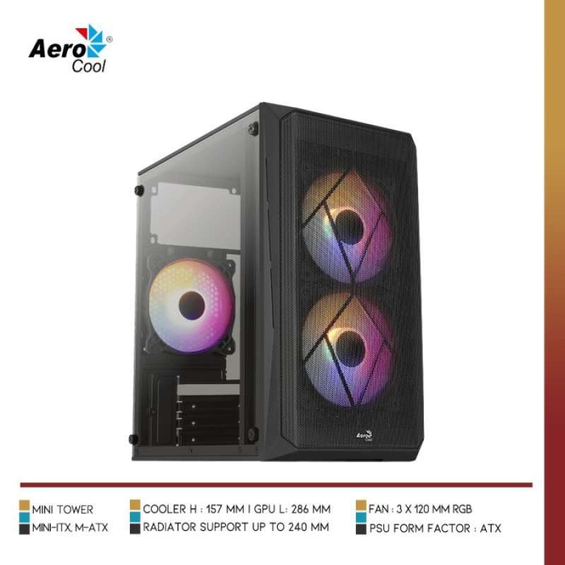 Promo AEROCOOL CS-107 A-BK-V2 | MINI TOWER CASE Acrylic Side Panel Diskon 9% di Seller SAFKA ...