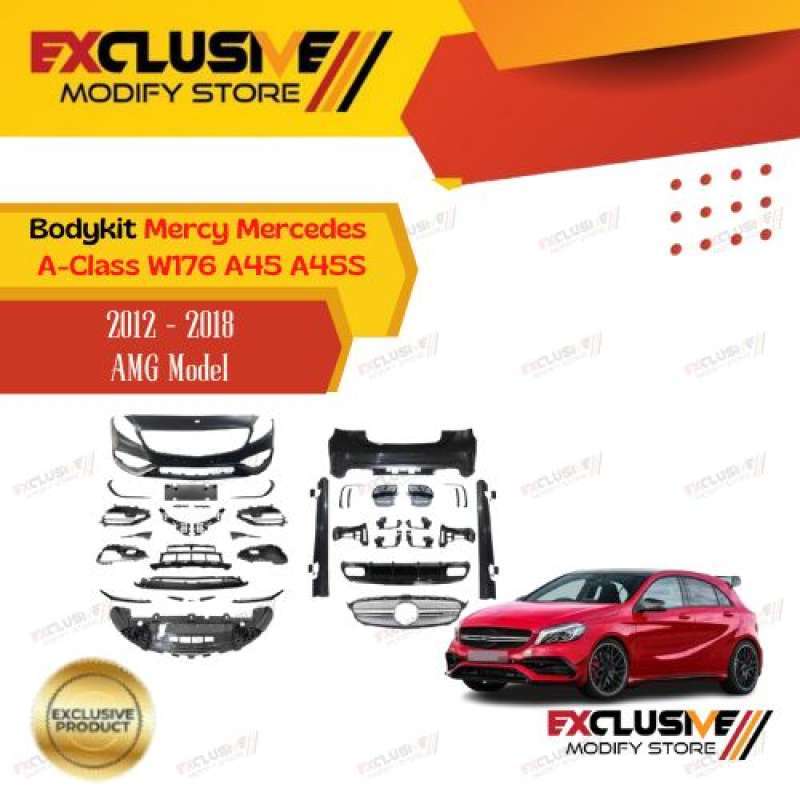 Jual MERCY MERCEDES A-CLASS W176 A45 A455 AMG BODYKIT FACELIFT SET (12 ...