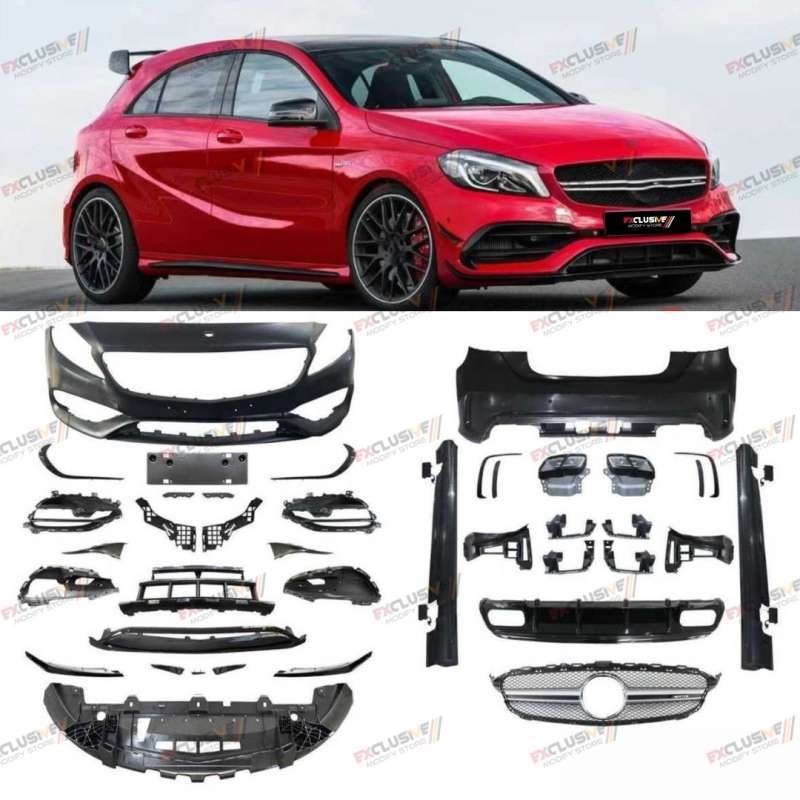 Jual MERCY MERCEDES A-CLASS W176 A45 A455 AMG BODYKIT FACELIFT SET (12 ...