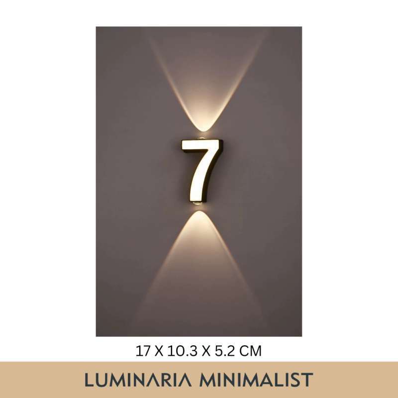 Jual Outdoor Number Lamp Angka Nomor Rumah Kantor Signage Minimalis ...