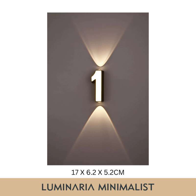 Jual Outdoor Number Lamp Angka Nomor Rumah Kantor Signage Minimalis ...