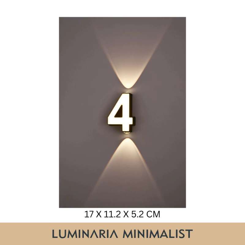 Jual Outdoor Number Lamp Angka Nomor Rumah Kantor Signage Minimalis ...