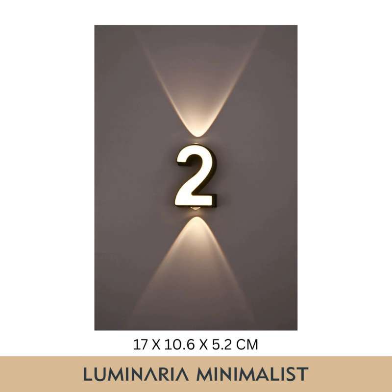 Jual Outdoor Number Lamp Angka Nomor Rumah Kantor Signage Minimalis ...