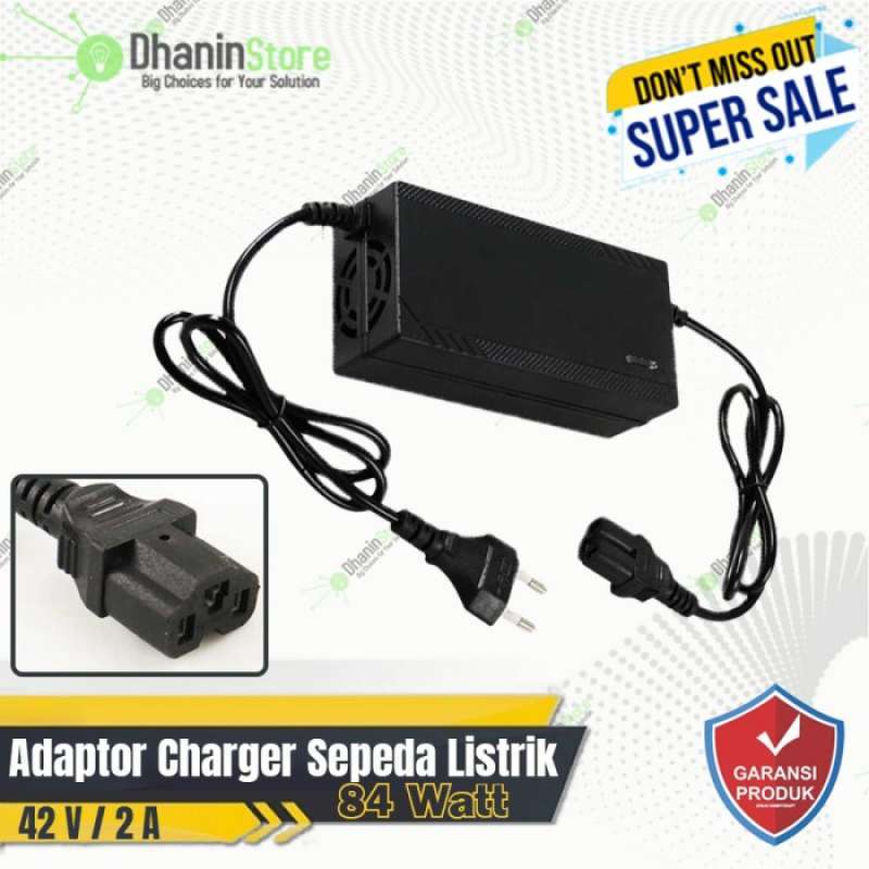 Promo Adaptor Charger Cas Aki Baterai Sepeda Listrik 42 Volt 2A 90 Watt ...