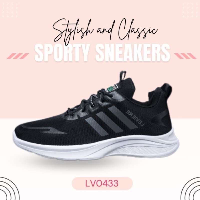 Promo Sepatu Sneakers Wanita Casual Couple Sport Lv0433 - 37 Hitam ...