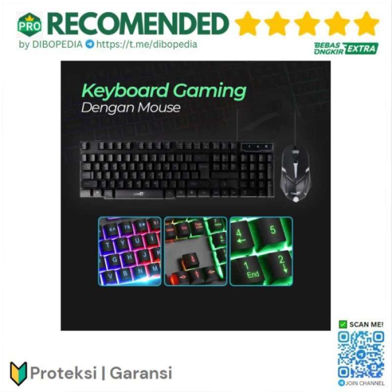 Promo Lokai 832 Gaming Keyboard LED with Mouse - Black Diskon 9% di ...
