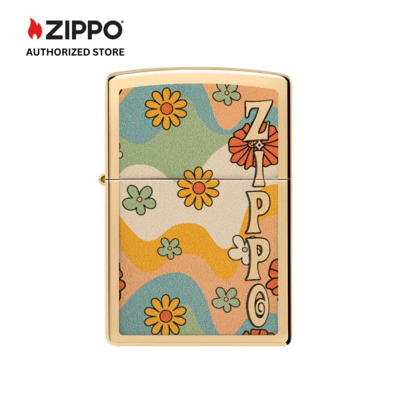 Jual 48503 Zippo Flower Power, High Polish Brass, Color Image Di Seller ...