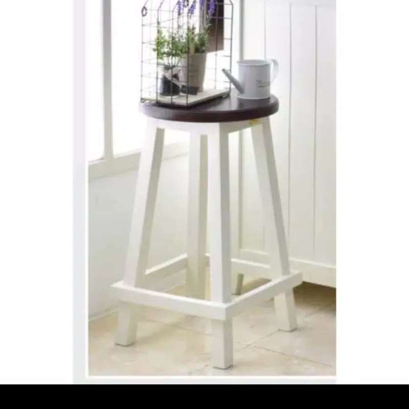 Promo Kursi Bar Bulat Tinggi 60 Cat Putih Diskon 23% di Seller Djaya ...