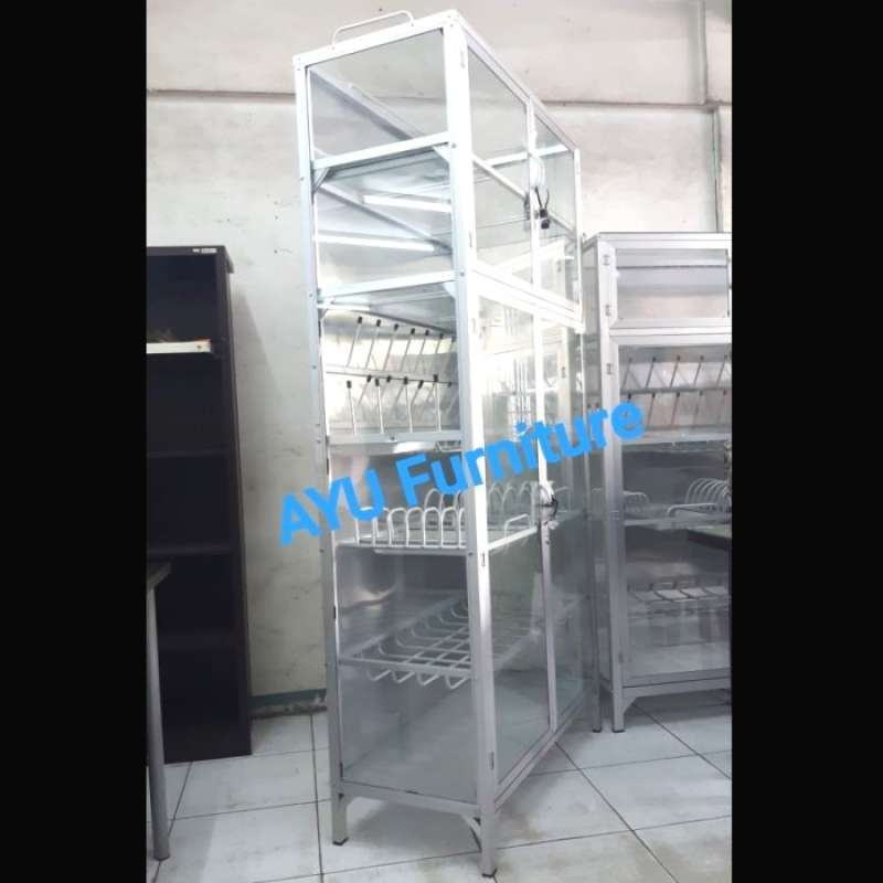 Promo Terbaik Rak Piring Gajah 2 Susun Tinggi Pipa Kaca Tebal Alumunium ...