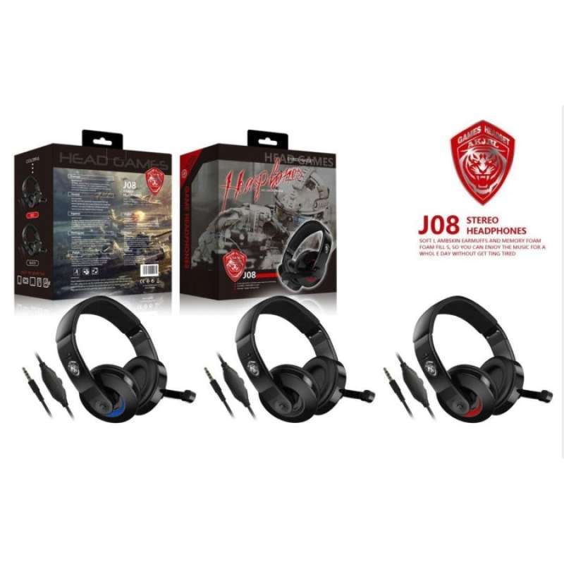 Promo Game Headphones Tipe J08 / Headphone Stereo Gaming / Headset ...