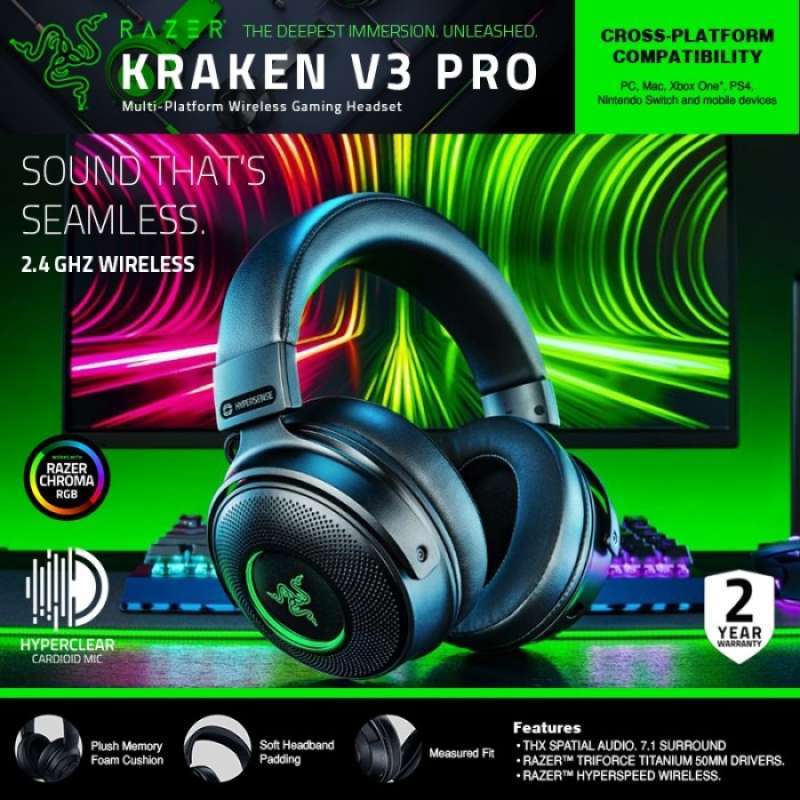 Promo Razer Kraken V3 Pro Wireless with Haptic Technology - Gaming ...