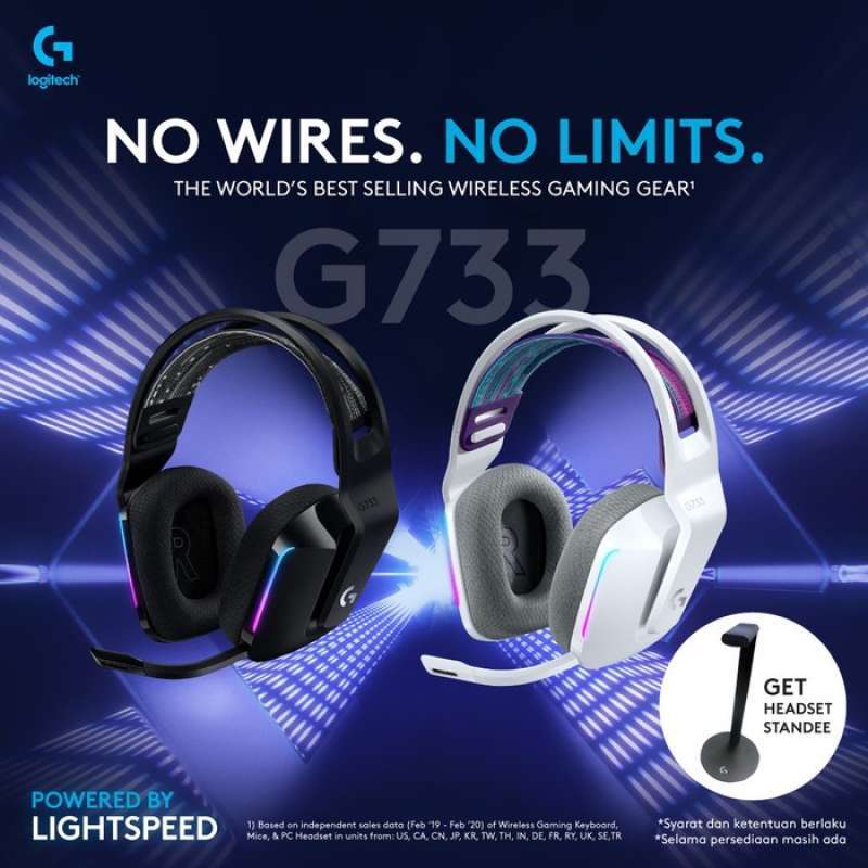 Promo Logitech G733 Lightspeed Wireless Rgb 7.1 Surround Gaming Headset ...