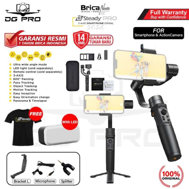 Promo BRICA B-STEADY PRO 2024 NEW VERSION 3-AXIS GIMBAL STABILIZER ...