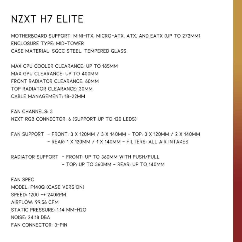 Jual NZXT H7 Elite | Premium Mid-Tower Case - Matte Black di Seller ...
