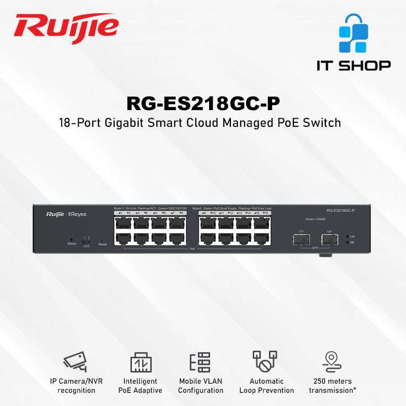 Jual Ruijie 18-port Gigabit Smart Poe Switch Rg-es218gc-p Di Seller It Shop Official Store ...