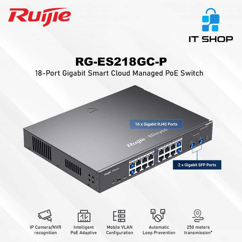 Jual Ruijie 18-port Gigabit Smart Poe Switch Rg-es218gc-p Di Seller It Shop Official Store ...