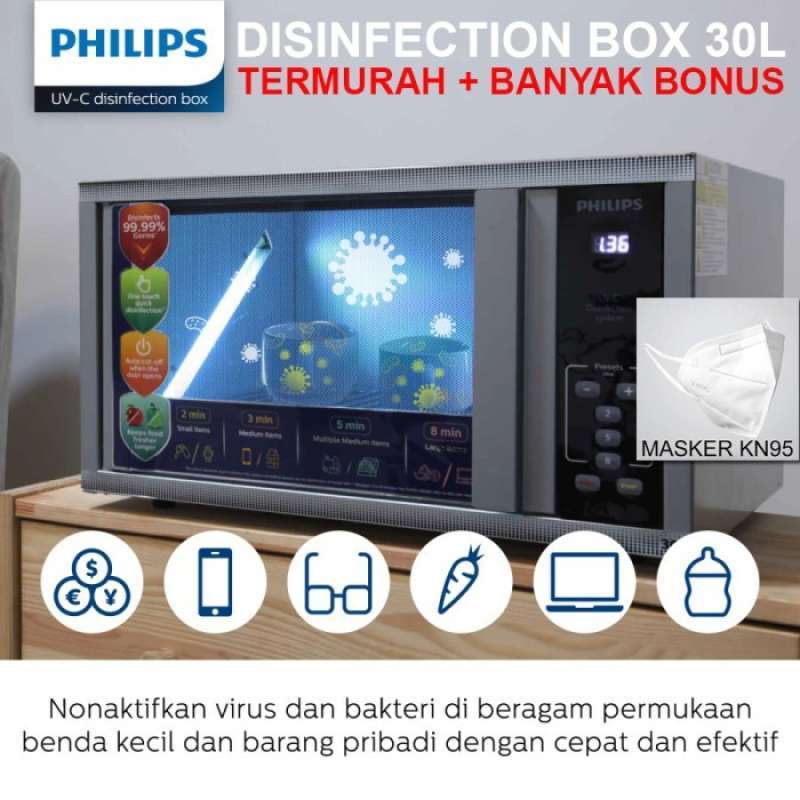 Promo Philips UVC Disinfection Box Chamber 30L Steril Kuman dan Bakteri ...