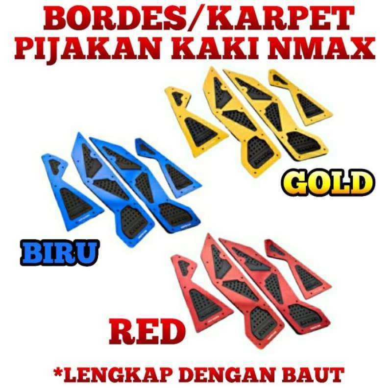 Promo PLAT BORDES NMAX CNC PLUS KARET-TATAKAN KAKI NMAX CNC PLUS KARET ...