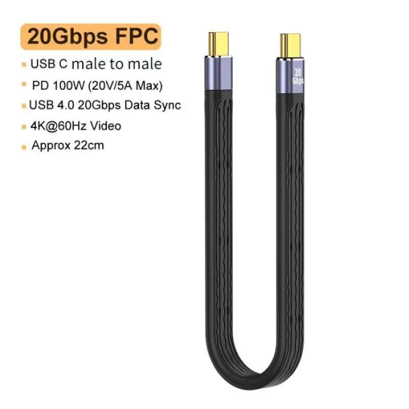 Promo USB 4.0 GEN3 FPC SHORT CABLE PD 240W 5A USB C TO TYPE C 40GBPS ...