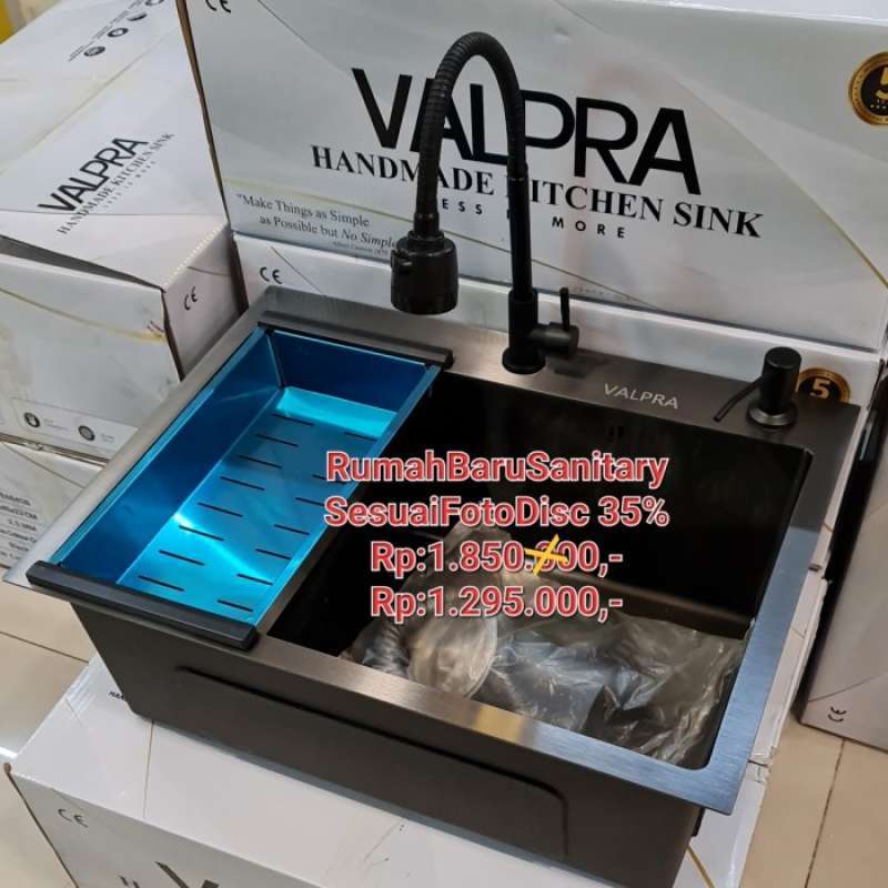 Promo New Valpra Kitchen Sink Lengkap Paket Kran Sink Tempat Sabun ...