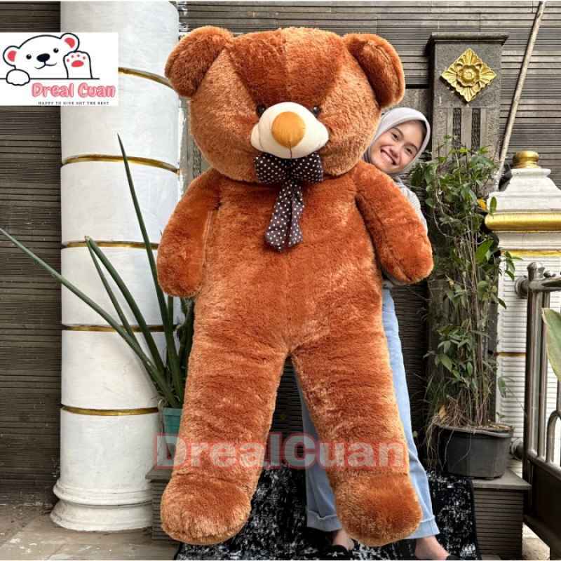 Jual Boneka Teddy Bear Beruang Jumbo Paling Besar 160cm - Cream ...