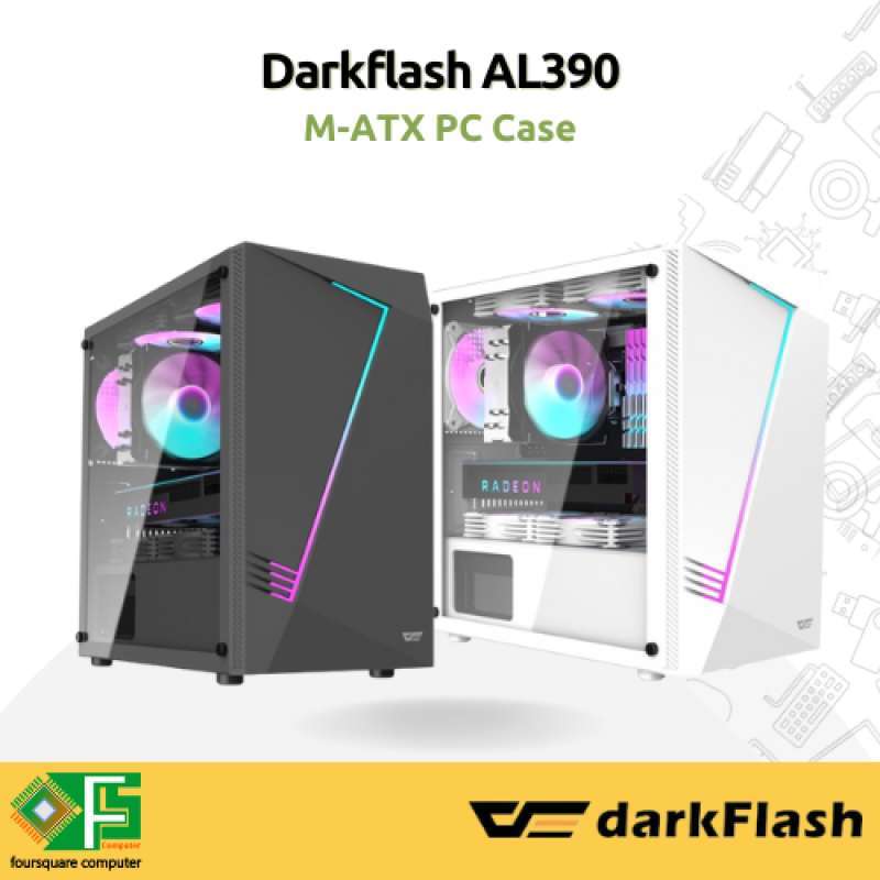 Jual Darkflash AL390 Black & White | Casing PC M-ATX | CPU PC Case ...