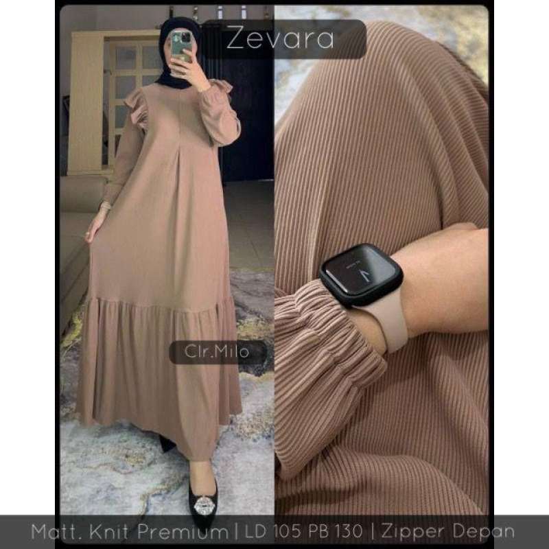 Jual Estusae : Zevara Midi Dress Kekinian Bahan Knitting - Choco di Seller Estusae - Kedung ...