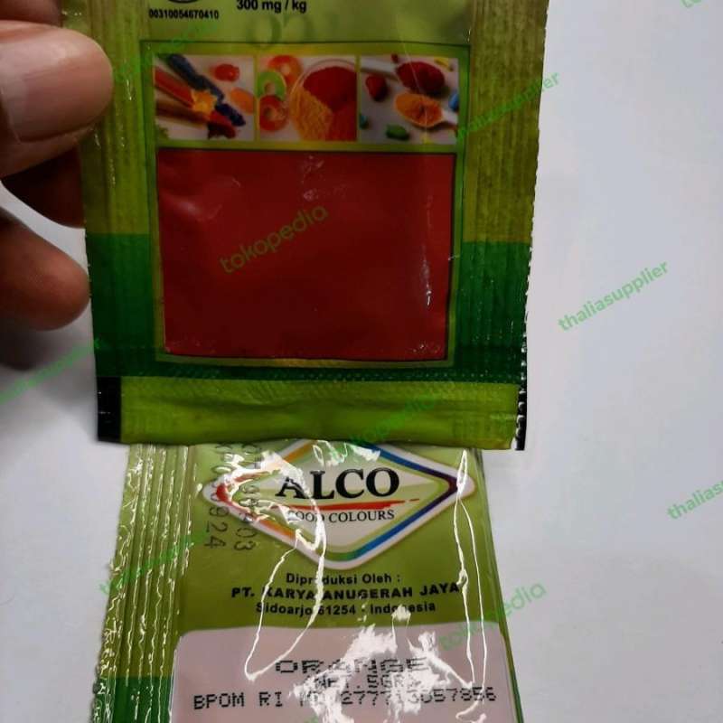 Jual ALCO PEWARNA MAKANAN BUBUK DALAM SACHET 5GR ORANGE, AMAN DIMAKAN ...