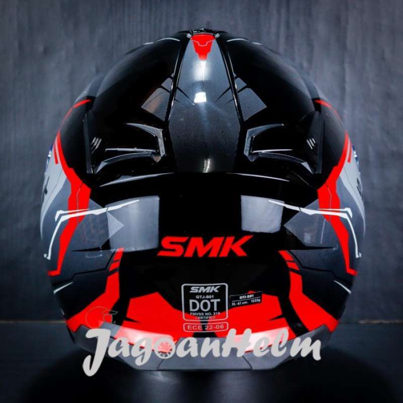 Jual Helm Smk Gtj With Escape Graphics Gl236 |black Red Grey| Double ...