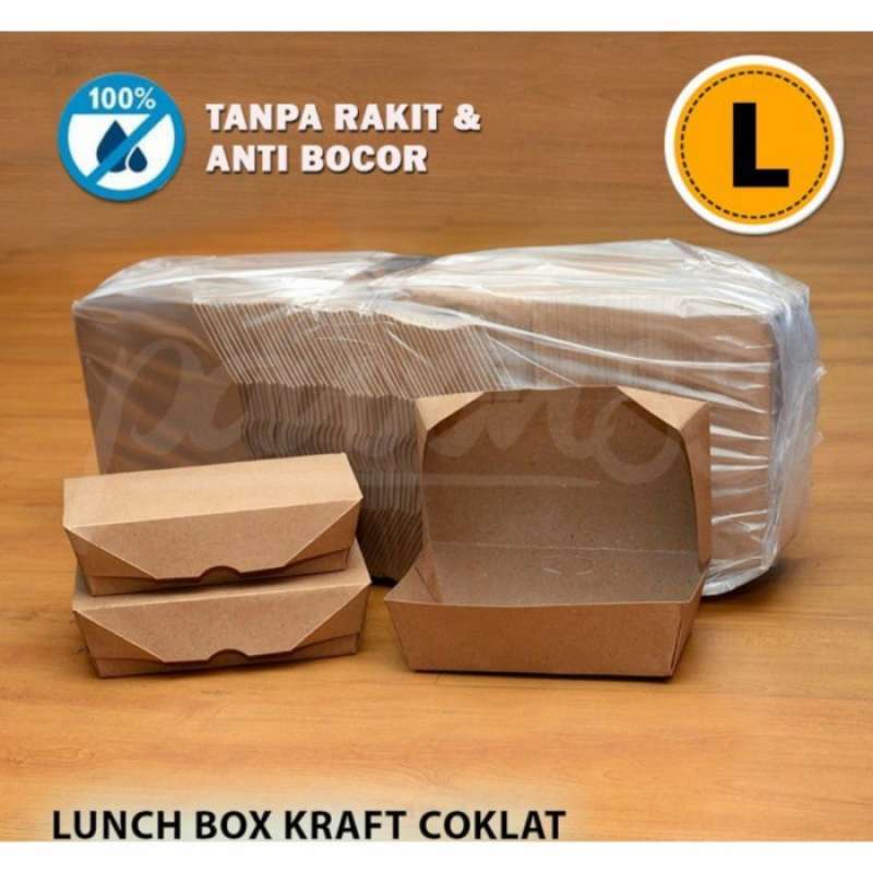Promo LUNCH BOX / BOX TAKEWAY / PAPER BAHAN KRAFT WARNA COKLAT UKURAN ...