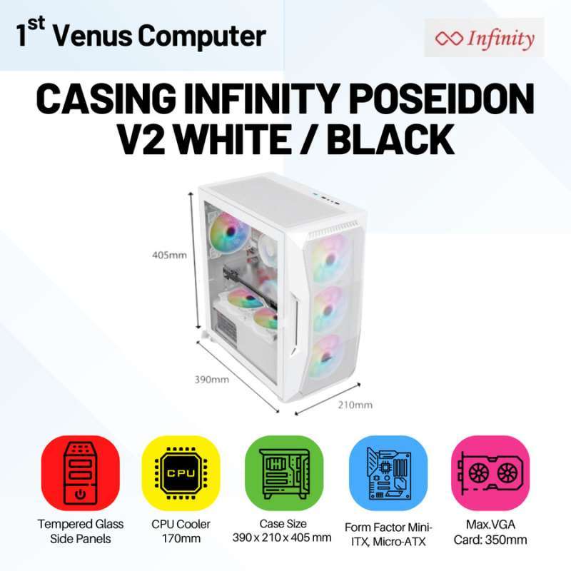 Jual Casing Infinity Poseidon V2 White/ Black / Case01-inf / Case02-inf ...