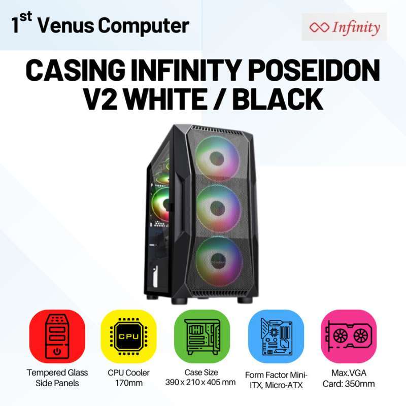 Jual Casing Infinity Poseidon V2 White/ Black / Case01-inf / Case02-inf ...